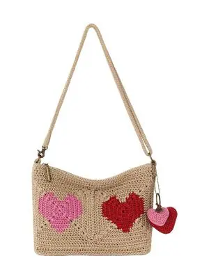 THE SAK Lumi Convertible Crossbody Hand Crochet Bag Bamboo Heart