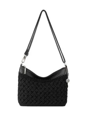 THE SAK Lumi Convertible Crossbody Hand Crochet Bag Black Cozy