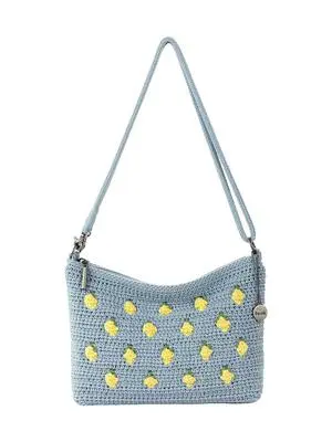 THE SAK Lumi Convertible Crossbody Hand Crochet Bag Blue Lemons