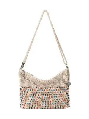 THE SAK Lumi Convertible Crossbody Hand Crochet Bag - Ecru Multi Beads