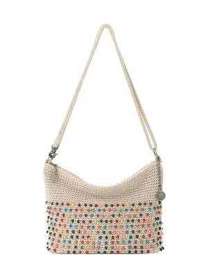 THE SAK Lumi Convertible Crossbody Hand Crochet Bag - Ecru Multi Beads