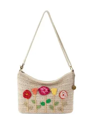 THE SAK Lumi Convertible Crossbody Hand Crochet Bag Flower Ecru