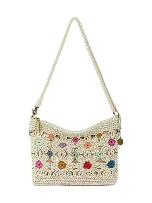 THE SAK Lumi Convertible Crossbody Hand Crochet Bag Natural Multi Flowers