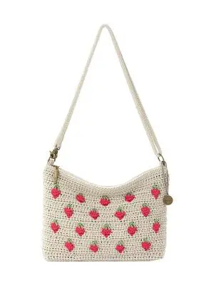 THE SAK Lumi Convertible Crossbody Hand Crochet Bag Natural Strawberries