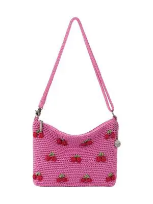 THE SAK Lumi Convertible Crossbody Hand Crochet Bag Pink Cherries