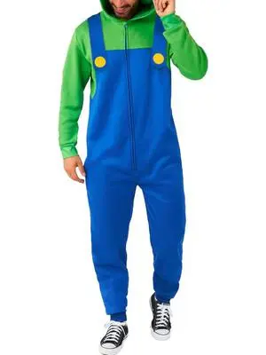 Opposuits Super Mario™ Luigi Hooded Fleece Jumpsuit - Blue