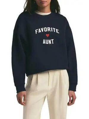 FAVORITE DAUGHTER Favorite Aunt Graphic Sweatshirt - Navy