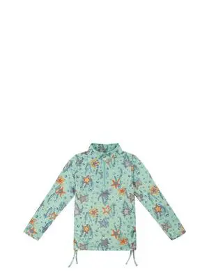 UV SKINZ Half Zip Ruched Sun & Swim Shirt - Dancing Starfish