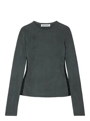 Our Legacy Lace-trimmed Tencel™ Luxe T-shirt - Gray