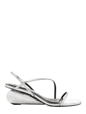 Simkhai Bridget Metallic Wedge Sandals - Silver
