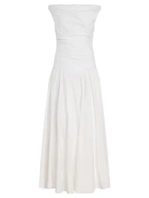 SIMKHAI Cersei Knit-Cotton Combo Midi Dress