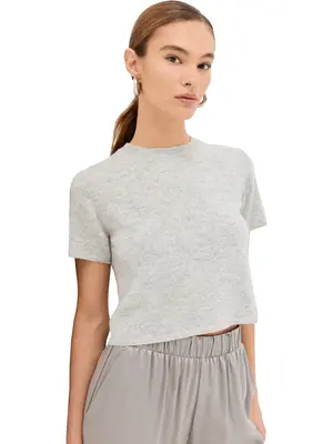 Sablyn Charleston Cashmere Short Sleeve Sweater - Foggy