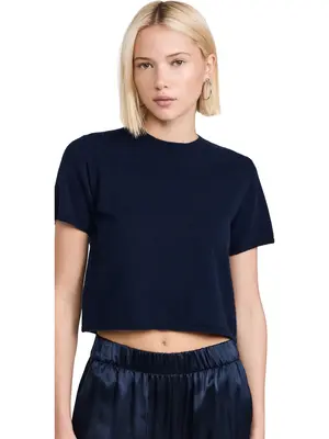 Sablyn Charleston Cashmere Short Sleeve Sweater - Midnight Navy