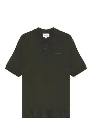 PALMES Marco Knit Polo Shirt In Dark Green - Olive