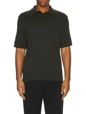 PALMES Marco Knit Polo Shirt In Dark Green - Olive
