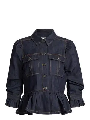 Cinq À Sept Delanie Denim Crop Jacket Indigo