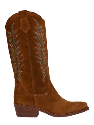 Penelope Chilvers Goldie Embroidered Cowboy Boots - Brown