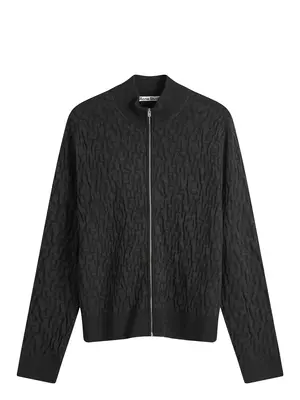 Acne Studios Kalino Monogram Zip Cardigan - Black/grey