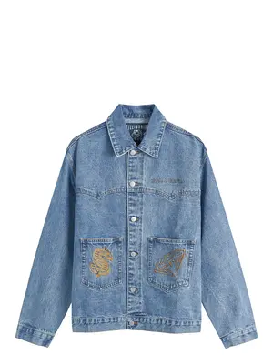 BILLIONAIRE BOYS CLUB Diamonds & Dollars Selvedge Denim Jacket - Blue