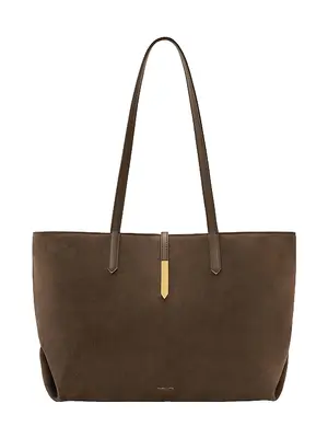 DEMELLIER Tokyo Tote - Mocha Suede & Mocha Smooth