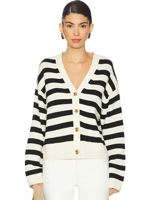 Velvet By Graham & Spencer Elodie Cardigan - Cream & Black
