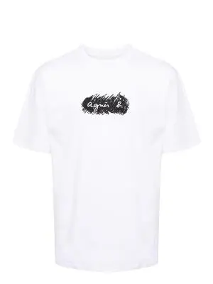 AGNÈS B. Logo-print Crew-neck T-shirt - White