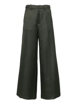 FORTE_FORTE Wide-leg Tailored Trousers - Green