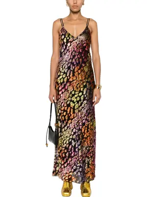 FORTE_FORTE Leopard Maxi Dress - Black