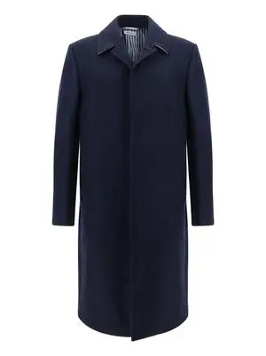 Thom Browne Melton Wool Coat - Blue