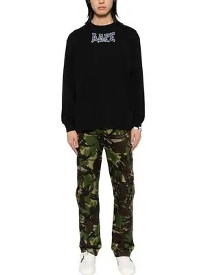 AAPE BY *A BATHING APE Logo-print Long-sleeved T-shirt - Black
