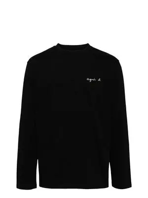 AGNÈS B. Embroidered-logo Cotton T-shirt - Black