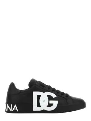 Dolce & Gabbana Portofino Logo-print Sneakers - Black