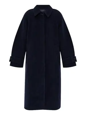 SAMSOE SAMSOE Amla Single-breasted Mid-length Coat - Blue