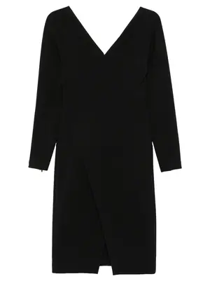 Fendi Long-sleeve Midi Dress - Black