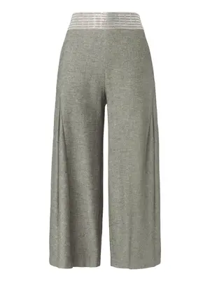 GENNY Wide-leg Cropped Trousers - Grey