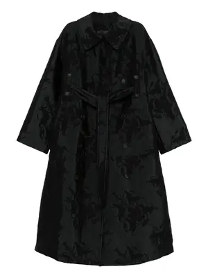 Fabiana Filippi Floral-jacquard Coat - Black