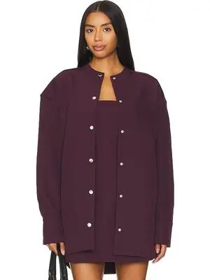 SEROYA Ali Heavy Crepe Shacket - Wine