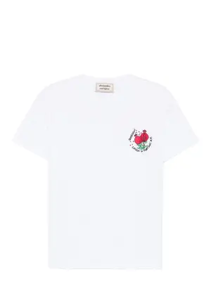 ALESSANDRO ENRIQUEZ Slogan-embroidered T-shirt - White