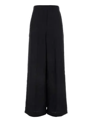 Fendi Monogram Jacquard Silk Trousers - Black