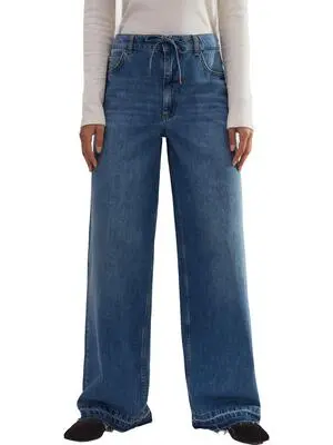 ME+EM Supersoft Denim Track Pant - Worn In Blue