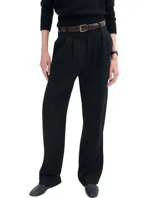 Co Crepe Pleat Front Trouser - Black