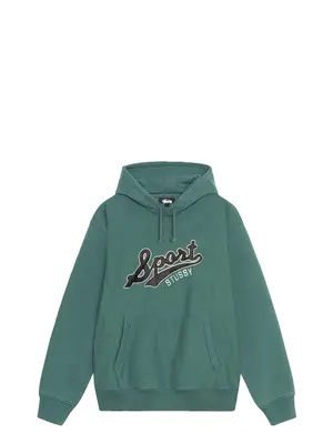 StÜssy Satin Patch Oversized Hoodie - Green