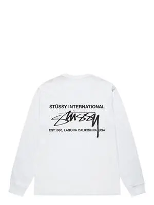 StÜssy Smooth International Long Sleeve Tee Shirt - White