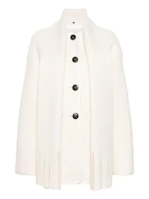 FORTE_FORTE Scarf-detailed Coat - White