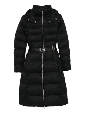 Elisabetta Franchi Monogram Padded Coat - Black
