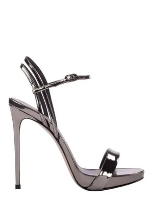 LE SILLA Gwen 132mm Metallic-effect Sandals - Silver