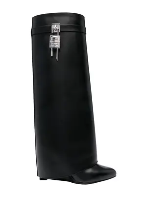 Givenchy Shark Lock 100mm Leather Boots - Black