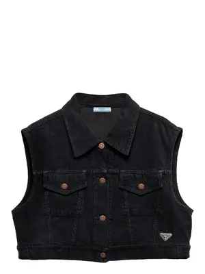 Prada Corduroy Denim Vest - Black