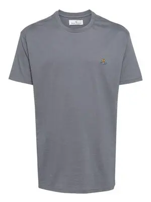 VIVIENNE WESTWOOD Orb-embroidered T-shirt - Blue