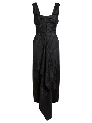 Etro Floral Jacquard Midi Dress - Black